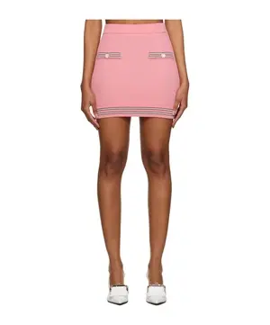 PUSHBUTTON Button-decorated Mini Skirt - Pink