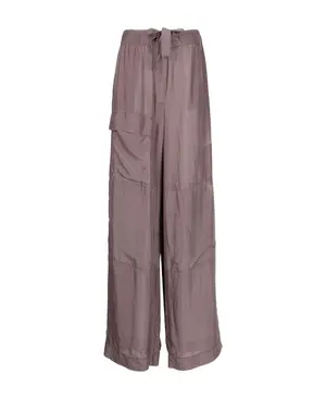 Dries Van Noten Logo Wide-leg Pants - Gray