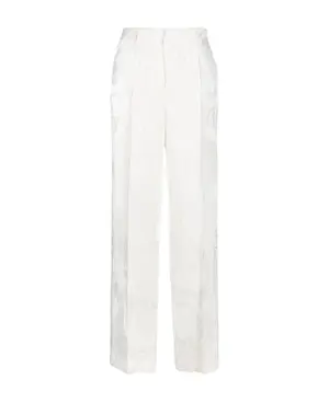 Dries Van Noten Logo Straight Pants - White