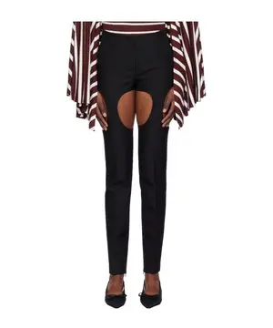 PUSHBUTTON Casual Pants With Cutout Design - Black
