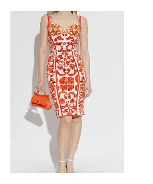 Dolce & Gabbana Majolica Printed Sleeveless Midi Dress