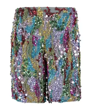 Dries Van Noten Embellished Sequin Drawstring Shorts