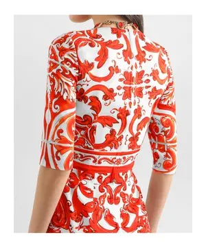 Dolce & Gabbana Majolica-printed Midi Dress