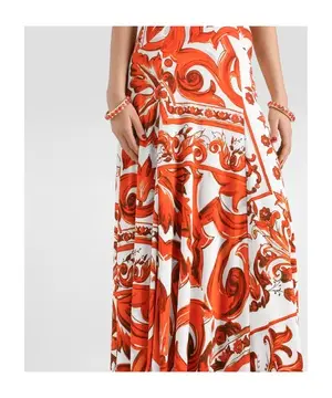 Dolce & Gabbana Majolica Print Sleeveless Maxi Dress