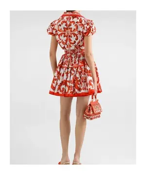 Dolce & Gabbana Majolica Print Cropped Shirt