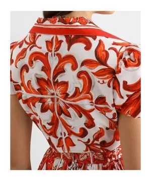 Dolce & Gabbana Majolica Print Cropped Shirt