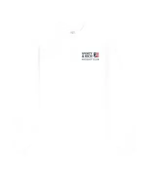 SPORTY  RICH Long-sleeve Crewneck Sweatshirt - White