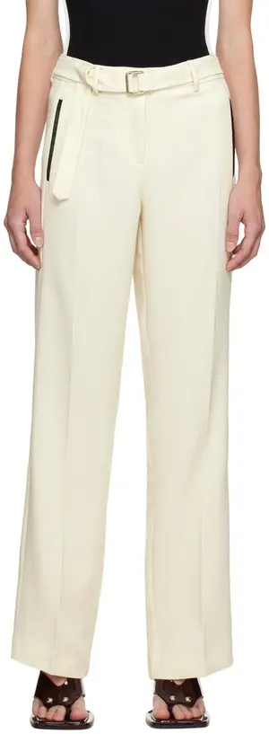 Paris Georgia Straight-leg Casual Pants - White
