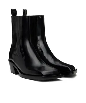 Amina Muaddi Square-toed Short Boots