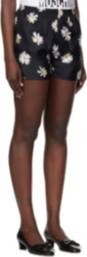 Moschino Black Daisy Print Shorts
