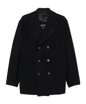 Canali Double-breasted Coat - Black