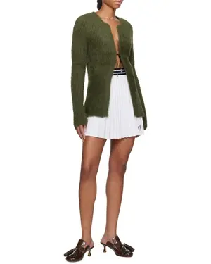 BODE Pleated Mini Skirt With Striped Trim