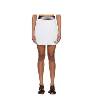 BODE Pleated Mini Skirt With Striped Trim