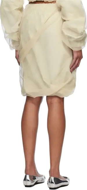 We11Done Elastic Waist Skirt - Nude