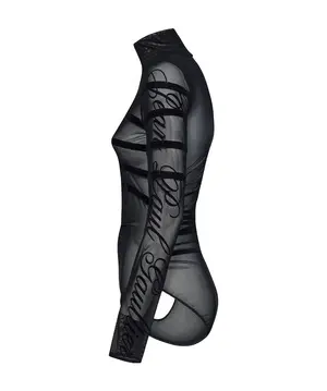 JEAN PAUL GAULTIER Striped Velvet Bodysuit