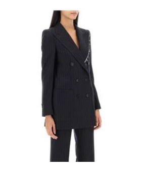 Dries Van Noten Fringes Detail Striped Buttoned Blazer