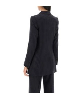 Dries Van Noten Fringes Detail Striped Buttoned Blazer