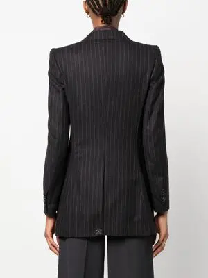 Dries Van Noten Fringes Detail Striped Buttoned Blazer