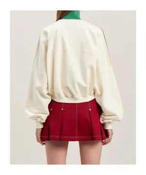 Palm Angels Oval Palm Zip-collar Sweatshirt