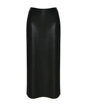 Alexander McQueen A-line Leather Skirt - Black
