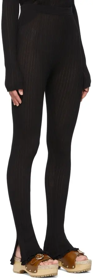 3.1 Phillip Lim Cotton Ribbed Casual Pants - Black