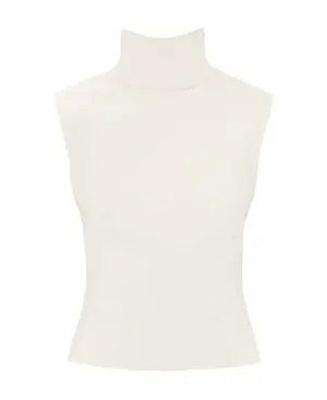Dries Van Noten Sleeveless High-neck Logo Blouse