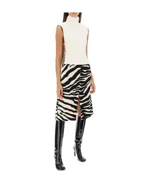 Dries Van Noten Sleeveless High-neck Logo Blouse