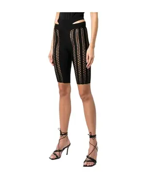DION LEE Knit Cutout Biker Shorts