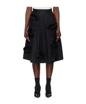Moschino Stretch-cotton Poplin Midi Skirt With Appliqué Detailing