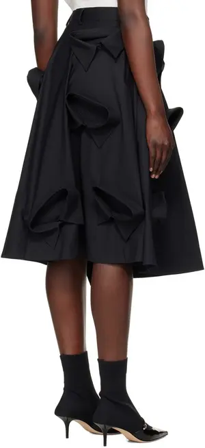 Moschino Stretch-cotton Poplin Midi Skirt With Appliqué Detailing