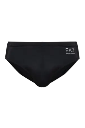 EA7 Logo Swim Briefs - Black