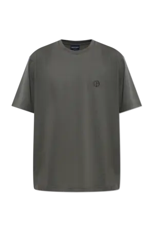 Giorgio Armani T-shirt With Embroidered Logo - Grey