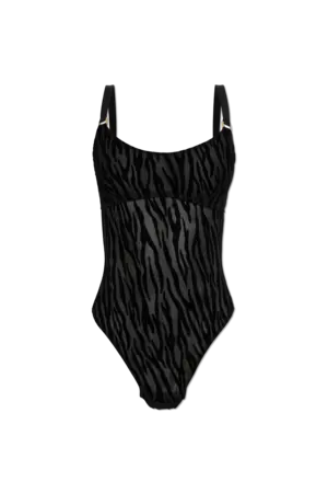 HEIST STUDIOS Nieve Bodysuit With Animal Print Velvet