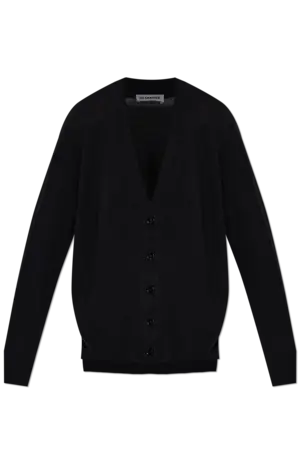 JIL SANDER Oversized Cashmere V-neck Cardigan - Black