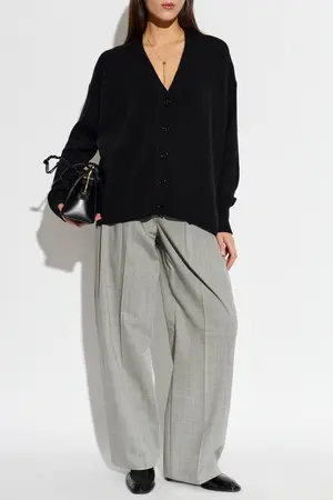 JIL SANDER Oversized Cashmere V-neck Cardigan - Black