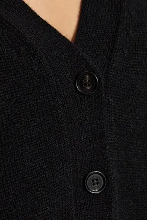 JIL SANDER Oversized Cashmere V-neck Cardigan - Black