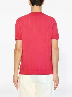 JEORDIE'S Ribbed Knit Short-sleeve Sweater