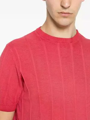 JEORDIE'S Ribbed Knit Short-sleeve Sweater