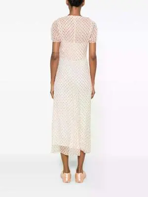 N°21 Beige Polka Dot Midi Dress