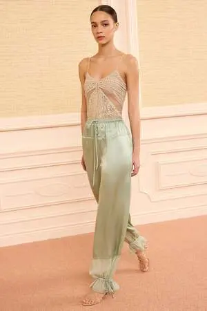Ulla Johnson Camile Silk Cinched Pants - Celadon