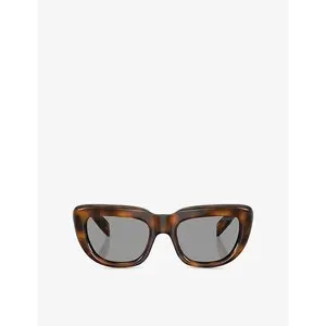 Prada Tortoiseshell Acetate Rectangle Sunglasses - Brown
