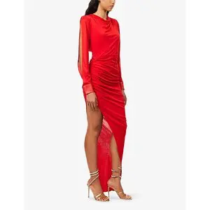 GRACE FAENA Draped Jersey Midi Dress