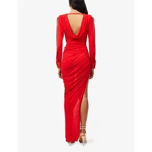 GRACE FAENA Draped Jersey Midi Dress