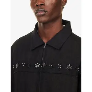 KARTIK RESEARCH Embellished Zip-up Linen Jacket