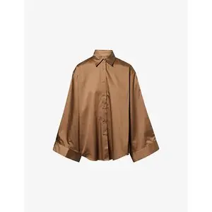 THE FRANKIE SHOP Tila Wide-sleeve Cotton Shirt - Light Brown