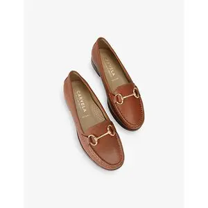 Carvela Wide-fit Leather Loafers With Horsebit Detail - Dk.brn Com