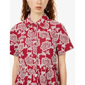 Erdem Floral Embroidered Tiered Midi Dress