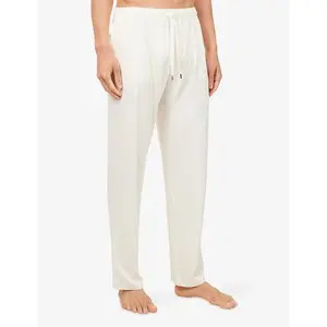 Derek Rose Basel Lounge Modal-jersey Trousers - Cream