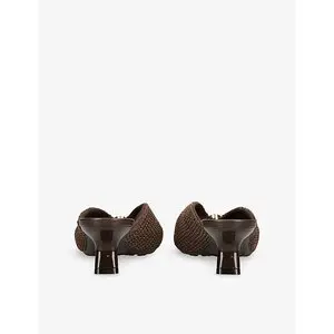 Loewe Raffia-effect Mules With Engraved Anagram Hardware