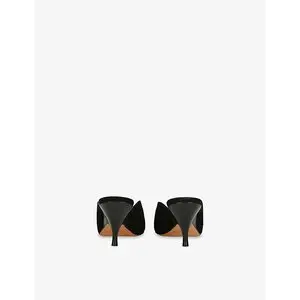Le Monde Beryl Suede Kitten Heel Mules - Black
